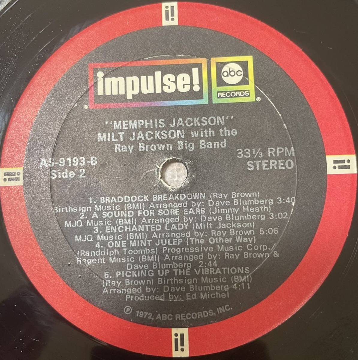 US オリジナル Milt Jackson With The Ray Brown Big Band Memphis Jackson(ジャズ一般 ...