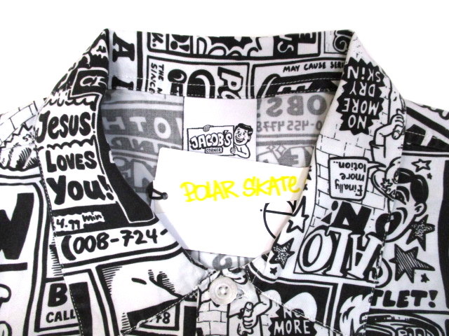 新作 POLAR SKATE CO ポーラースケートCO CLASSIFIEDS S/S SHIRT Black/White SIZE:M ...