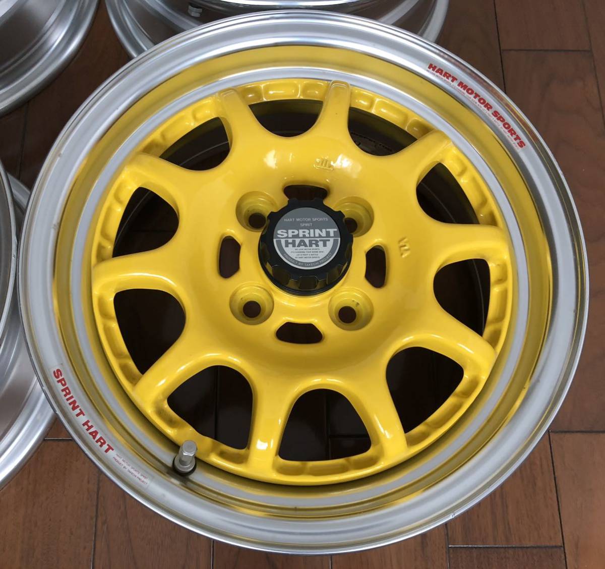 スプリントハート タケチ PCD100 14インチ 6J+40 限定色イエロー sprint hart racing hart rare ...