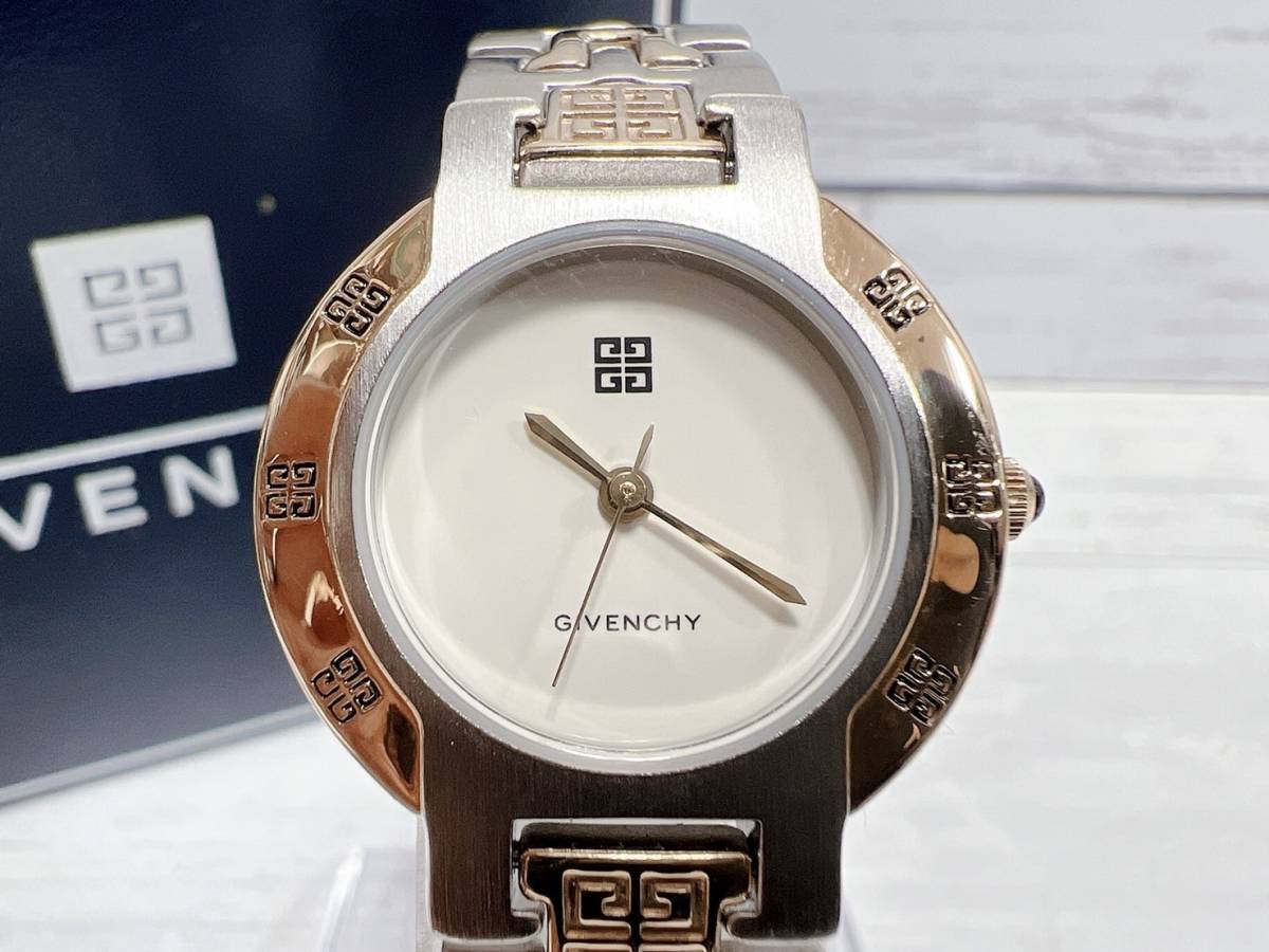 ジバンシイ GIVENCHY LIFE CM.010.XVII 3針 アナログ クォーツ 腕時計 シルバー×ゴールド 白文字盤 ステンレス ...