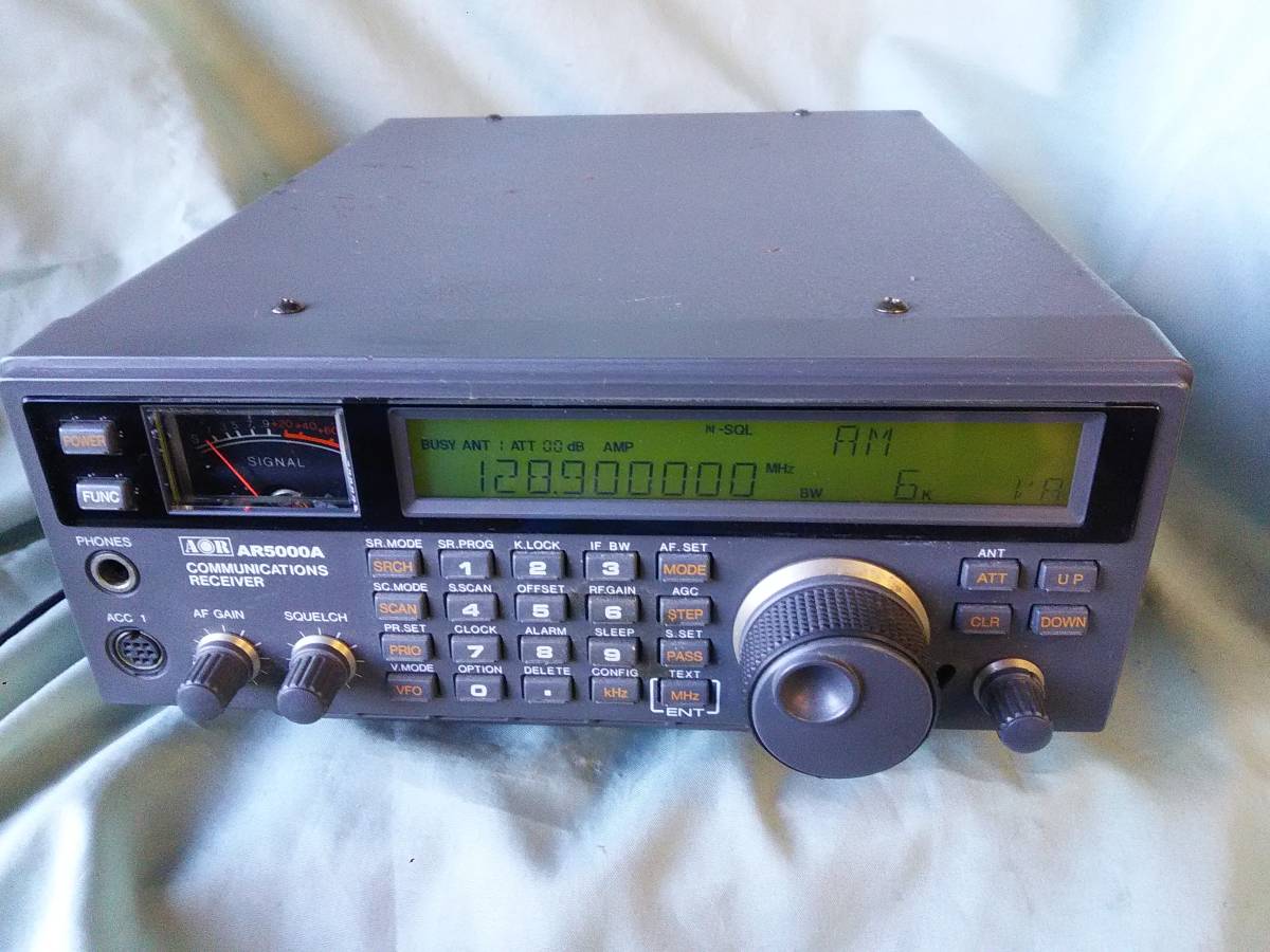 エーオーアール AOR オールモード受信機 AR5000A+3 10k〜3000MHz DC13.8V 付属品はDCコード72cmのみ(受信機 ...