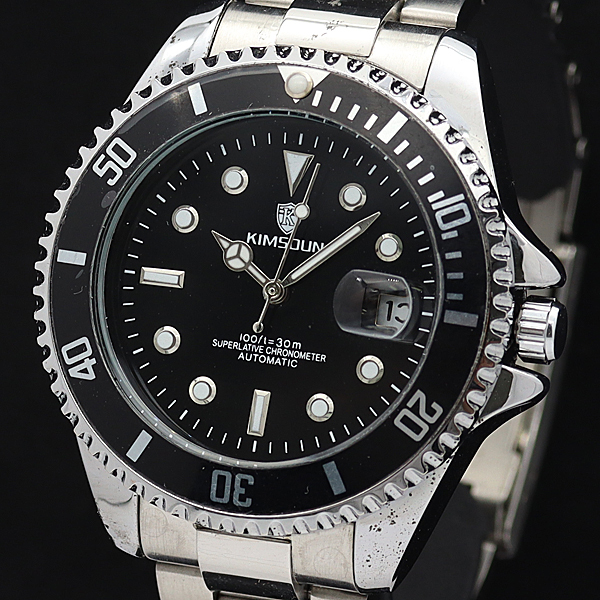 1円 稼働 正規品 KIMSOUN AT ラウンド デイト 黒文字盤 メンズ腕時計 A0274656(3針＋カレンダー)｜売買された ...