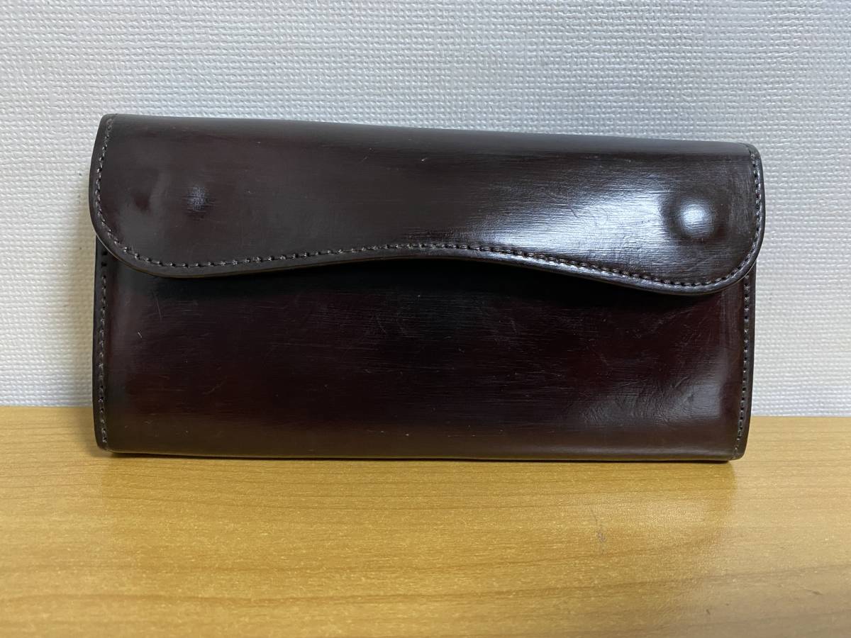 定価118 800円 WILDSWANS ワイルドスワンズ シェルコードバン 準定番品 シェルコードバン WAVE ウェイブ ♯8 ダークバーガンディ(長財布（小銭入れあり）)｜売買された ...