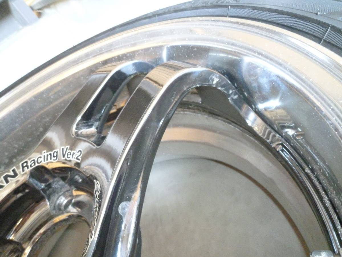 最終 Super ADVAN Racing Ver.2 スーパーアドバンレーシング 17インチ 8.5J10J ブライトクローム s13 ...