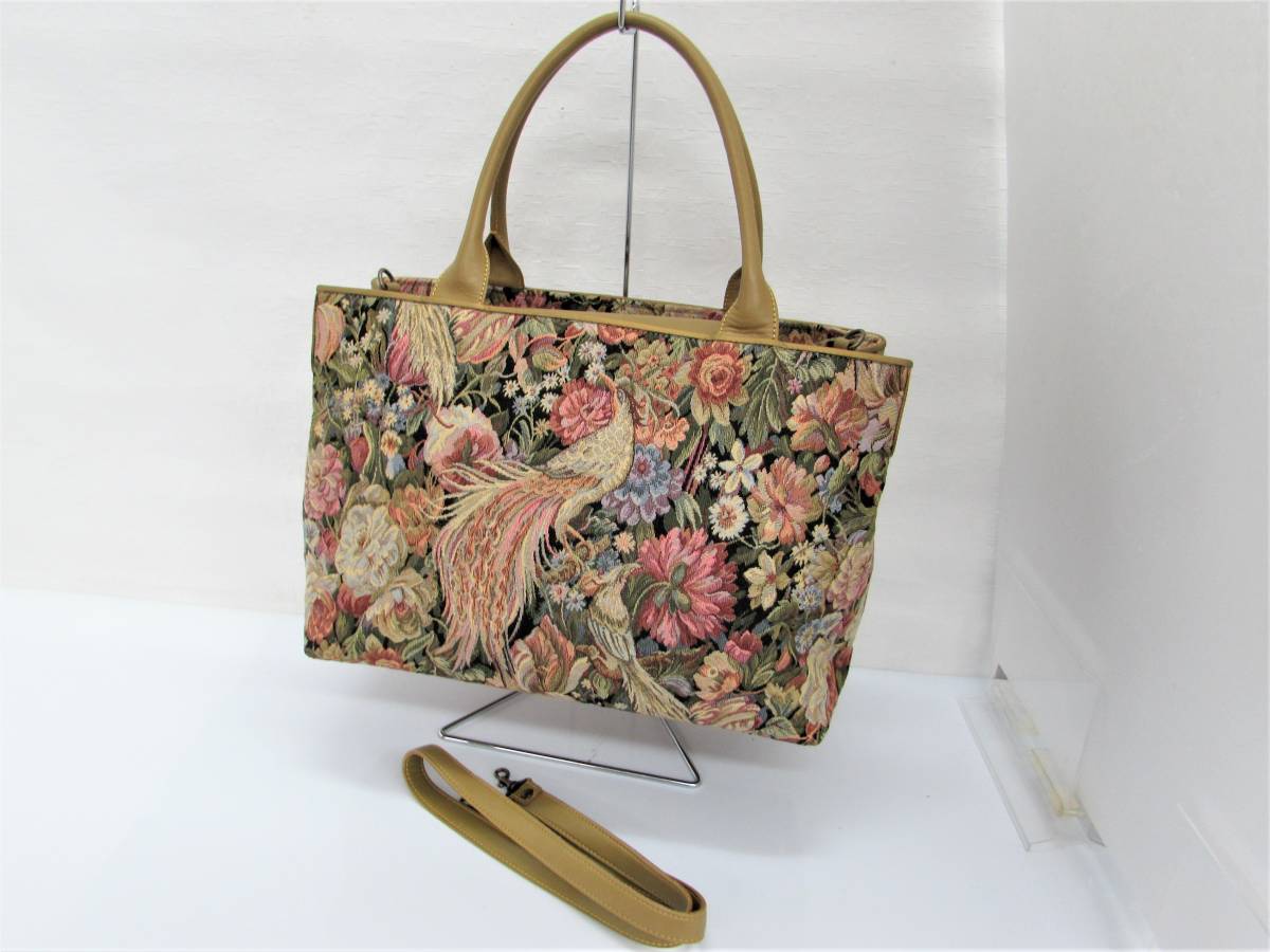 品 Think Bee シンクビー ハンドバッグ 2way 花柄 刺繍 オリーブ系 ストラップ難あり ショップチャンネル(その他)｜売買された ...