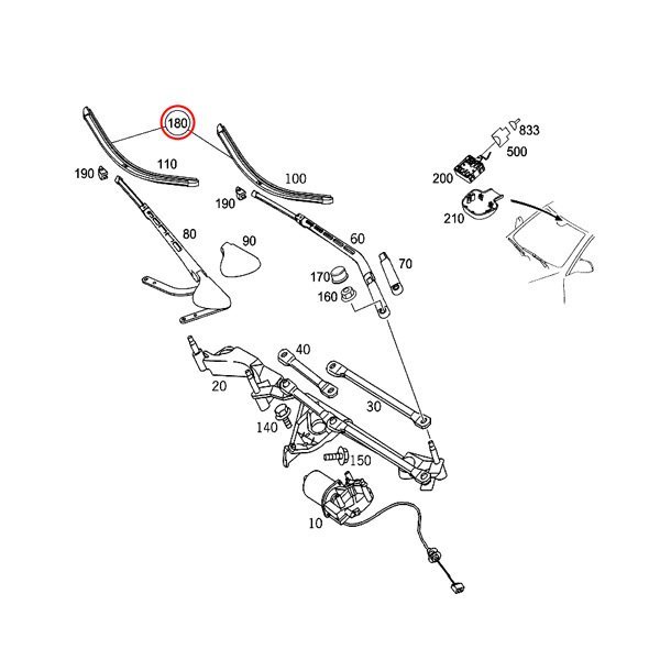 BOSCH製 ベンツ W203 C280 C320 C32AMG C55AMG エアロワイパーブレード 左右 左H用 2038201845 ...