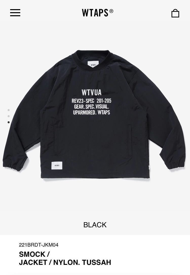 22SS WTAPS SMOCK JACKET NYLON TUSSAH BLACK M MEDIUM スモック ブラック 黒 / TRACKS ロゴ WTVUA 3(ジャンパー、ブルゾン ...
