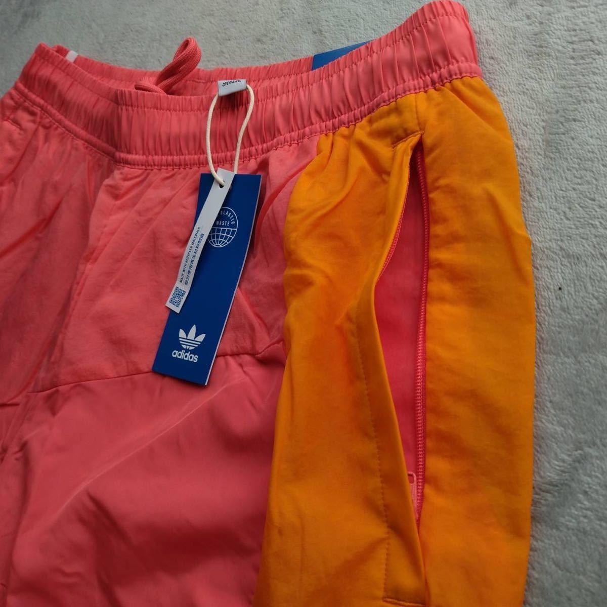 L 正規品 adidas originals アディダス オリジナルス ナイロンパンツ トラックパンツ ウィンドブレーカー オレンジ ...