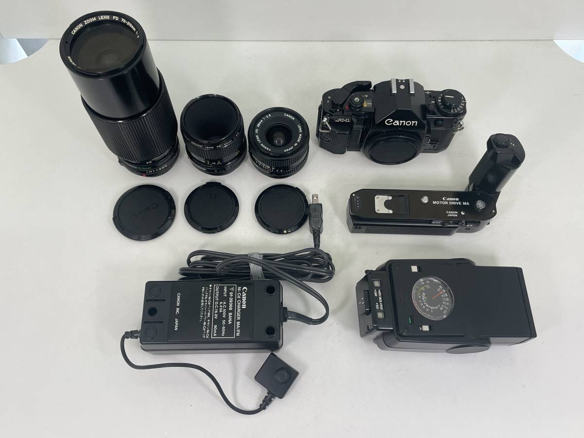 M0410-430 4990 1円 カメラレンズまとめ キャノン A-1 Canon LENS FD 70-210mm 1:4/50mm 1: ...