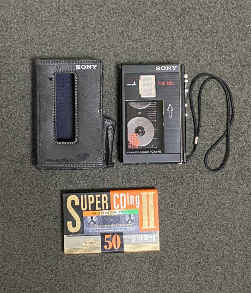 ジャンク品 SONY カセットレコーダー TCM-10 カセットテープ SUPER CDing II ハイポジ50 付き(録音、再生)｜売買さ ...