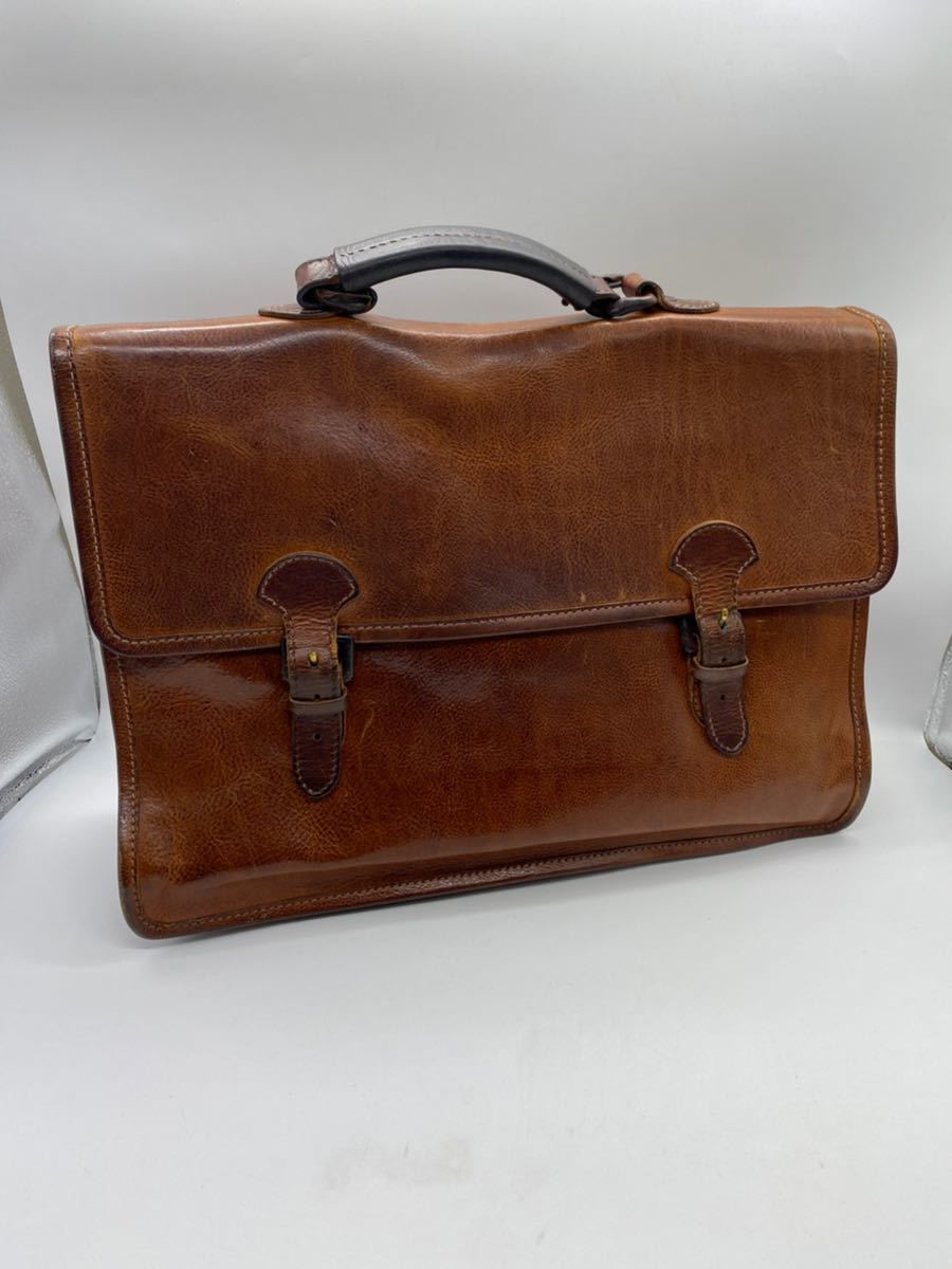 genlen ビジネスバッグ ブラウン ヌメ革 ビジネスバック 革製品 本革 手持ち鞄 ビジネス スーツ 仕事 カバン メンズ 男性向け 書類 ...