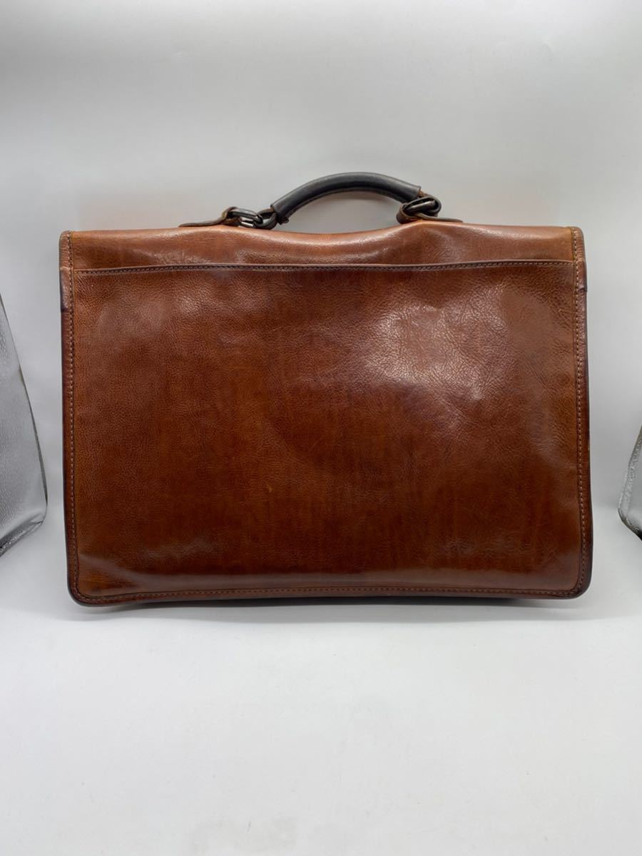 genlen ビジネスバッグ ブラウン ヌメ革 ビジネスバック 革製品 本革 手持ち鞄 ビジネス スーツ 仕事 カバン メンズ 男性向け 書類 ...