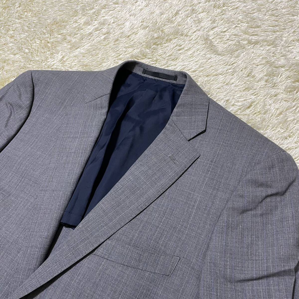 XL位 VISARUNO REDA 魅せる テーラードジャケット レダ生地 2B ウール100% 日本製 グレー ストライプ センターベント REDA LL(XLサイズ以上)｜売買された ...