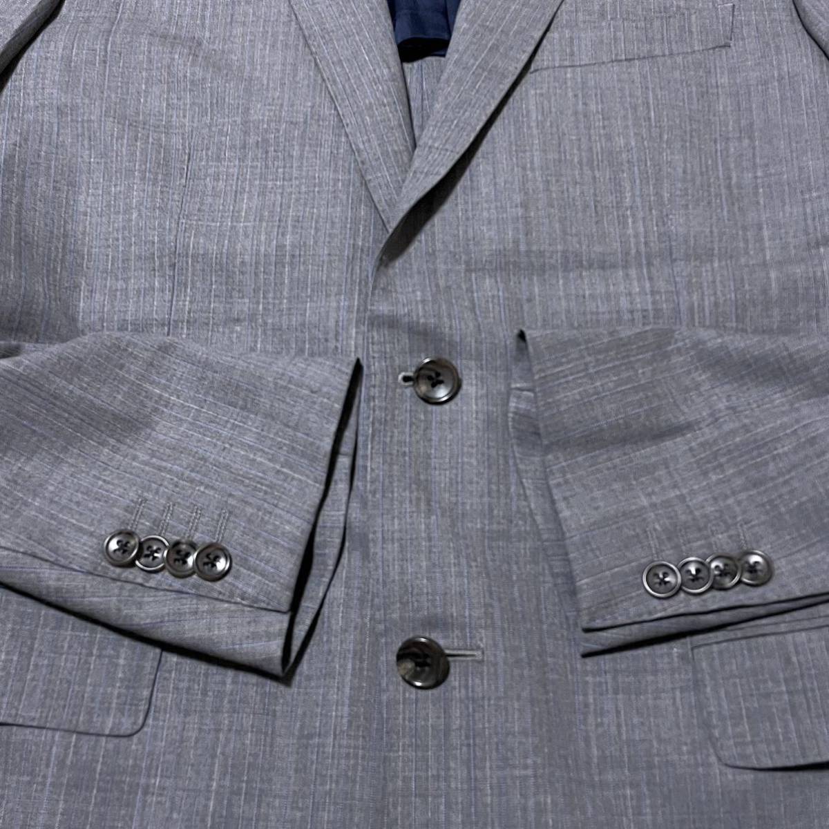 XL位 VISARUNO REDA 魅せる テーラードジャケット レダ生地 2B ウール100% 日本製 グレー ストライプ センターベント REDA LL(XLサイズ以上)｜売買された ...