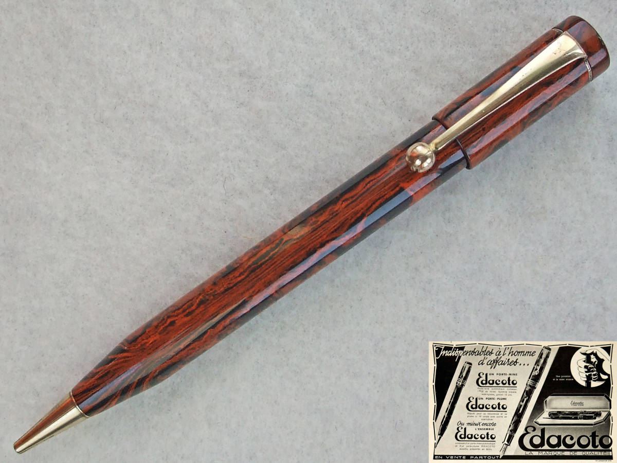極上 1930年代製 エダコト エボナイトペンシル フランス 1930’s Edacoto Ebonite Pencil France ...