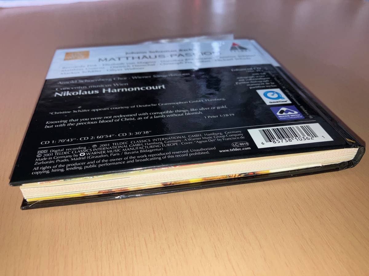 アーノンクール @ 3CD SET BACH バッハ マタイ受難曲 全曲 @ HARNONCOURT 指揮 CMW MATTHAUS-PASSION @ BWV244 @ 歌詞付 @ドイツ盤 ...