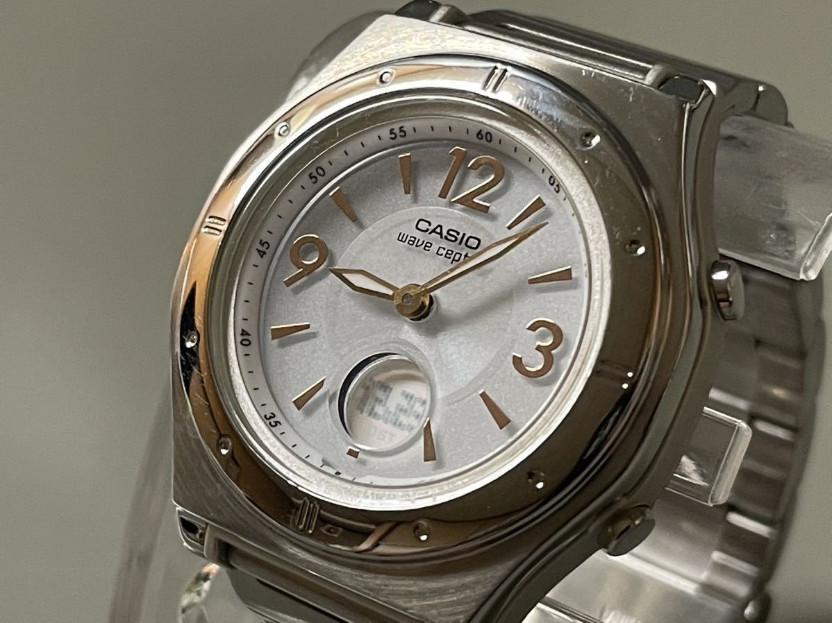 1円〜良品 カシオ CASIO ウェーブセプター マルチバンド6 LWA-M141 ソーラー電波時計 アナデジ レディース腕時計 稼働品 ...
