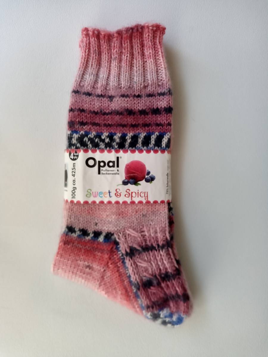 Opal sweet&spicy ハンドメイド 手編み靴下 ソックヤーン ウール 毛糸の靴下 登山 アウトドア 女性用22~24cm オパール 冷え取り 温活(女性用)｜売買されたオークション ...