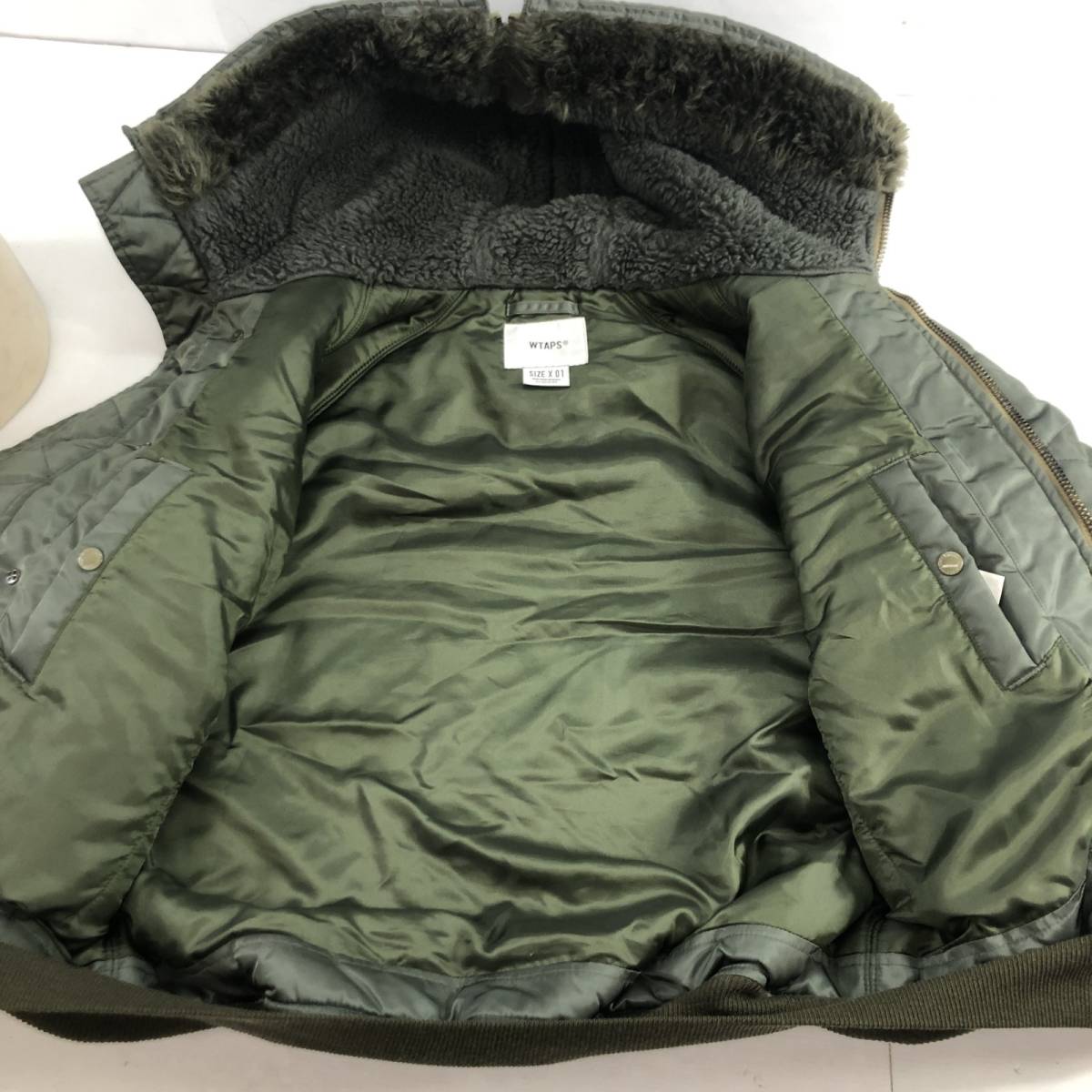 12471 1円スタート WTAPS N-2B JACKET ダブルタップス N2B 172GWDT-JKM01 カーキグリーン ダウンジャケット サイズX 01 品(ジャンパー、ブルゾン ...