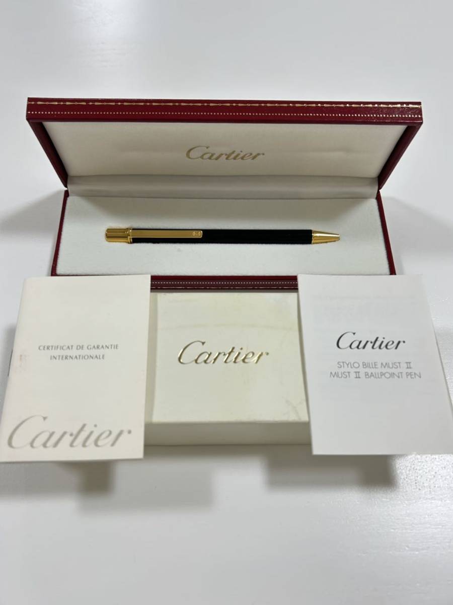 カルティエ マスト ドゥ カルティエ ST150092 ロゴ刻印入り ツイスト式 ボールペン ブラック×ゴールド 仏製 箱 ケース付Cartier(カルティエ)｜売買されたオークション情報 ...