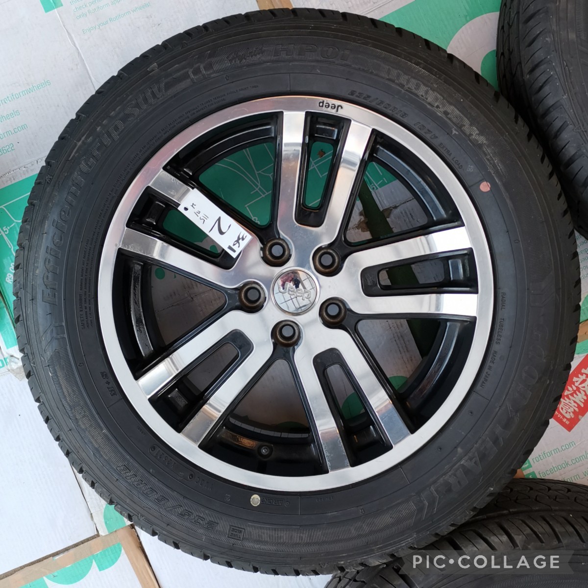Jeep/ジープ純正 18×7J ＋40.475/PCD114.3タイヤ付き4本セットグッドイヤー 235/60R18 ホワイトレター ...