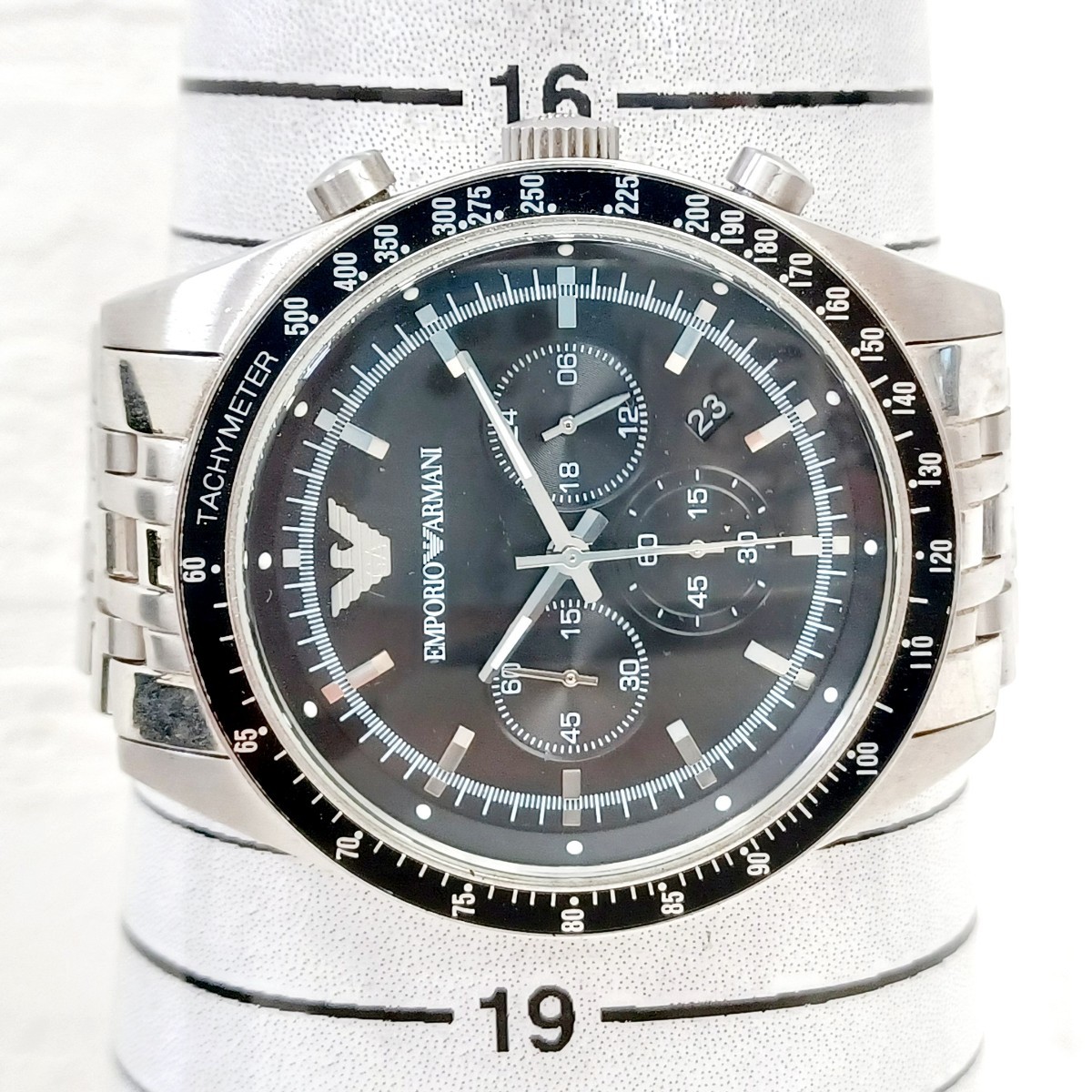 EMPORIO ARMANI AR-5988 エンポリオアルマーニ メンズ腕時計 腕時計 アルマーニ 時計 クロノグラフ 余りコマ有 箱付き ...