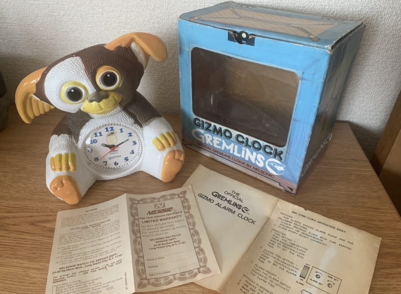 完動品 当時物 レア Gremlins GIZMO Vintage 1984 Nelsonic Quartz Clock グレムリン ギズモ ...