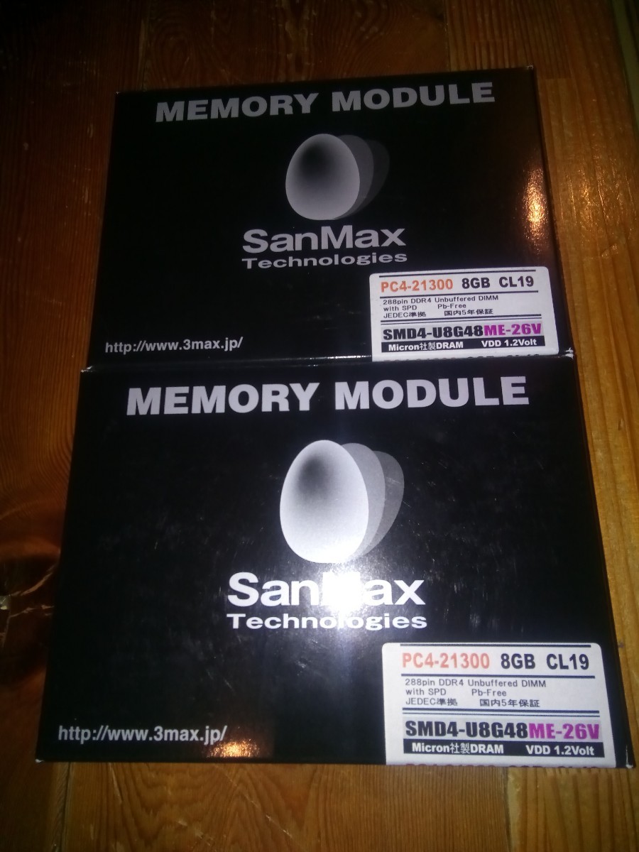 SanMax SMD4−U8G48ME-26V PC4-21300 8GB CL19 x2 16GB DDR4-2666 Micron ...