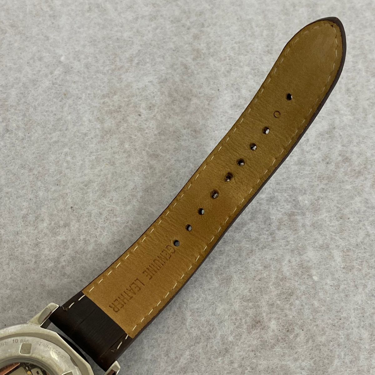 I413-C2-283 SEIKO KINETIC セイコー キネティック 5M54-0AE0 自動巻き デイデイト 裏スケルトン アイボリー ...