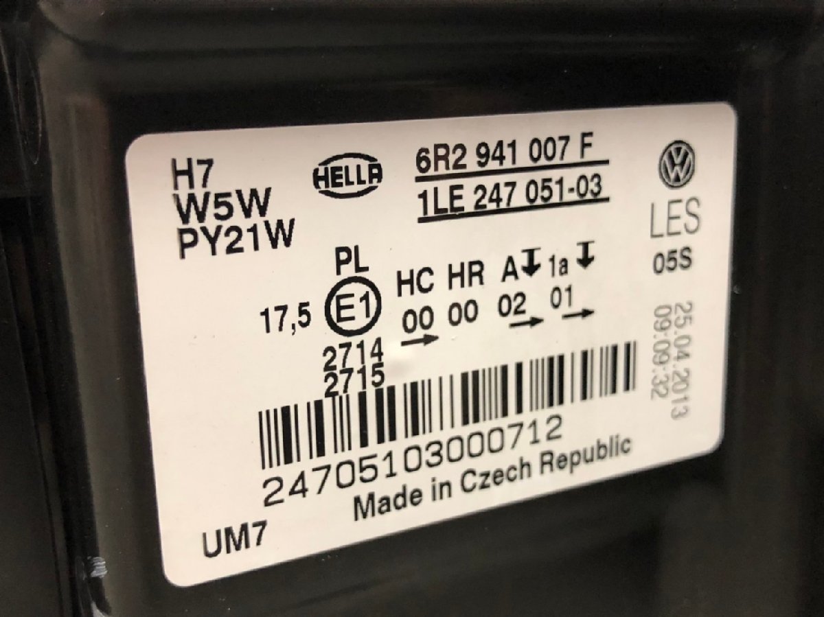 67985 6R系 VW/フォルクスワーゲン ポロ 左ヘッドライト/左ヘッドランプ ハロゲン 6R2941007F ほ7-B1(ヘッドライト ...
