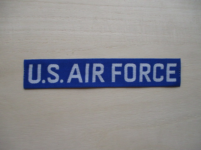 アメリカ空軍U.S. AIR FORCE機械織りネームテープ/ブルーUSエアフォース米空軍USAFパッチpatchワッペンtabタブtagタグ ...