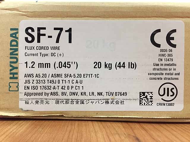 現代金属 フラックス入り溶接ワイヤ 1.2mm 20kg SF-71 G02-04(消耗品)｜売買されたオークション情報、yahooの商品情報をアーカイブ公開 - オークファン（aucfan.com）