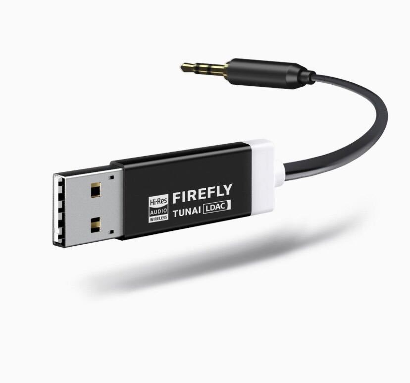TUNAI Firefly LDAC Bluetoothレシーバー： 超小型 ハイレゾ USB DAC 3.5mmAUX 車 ...