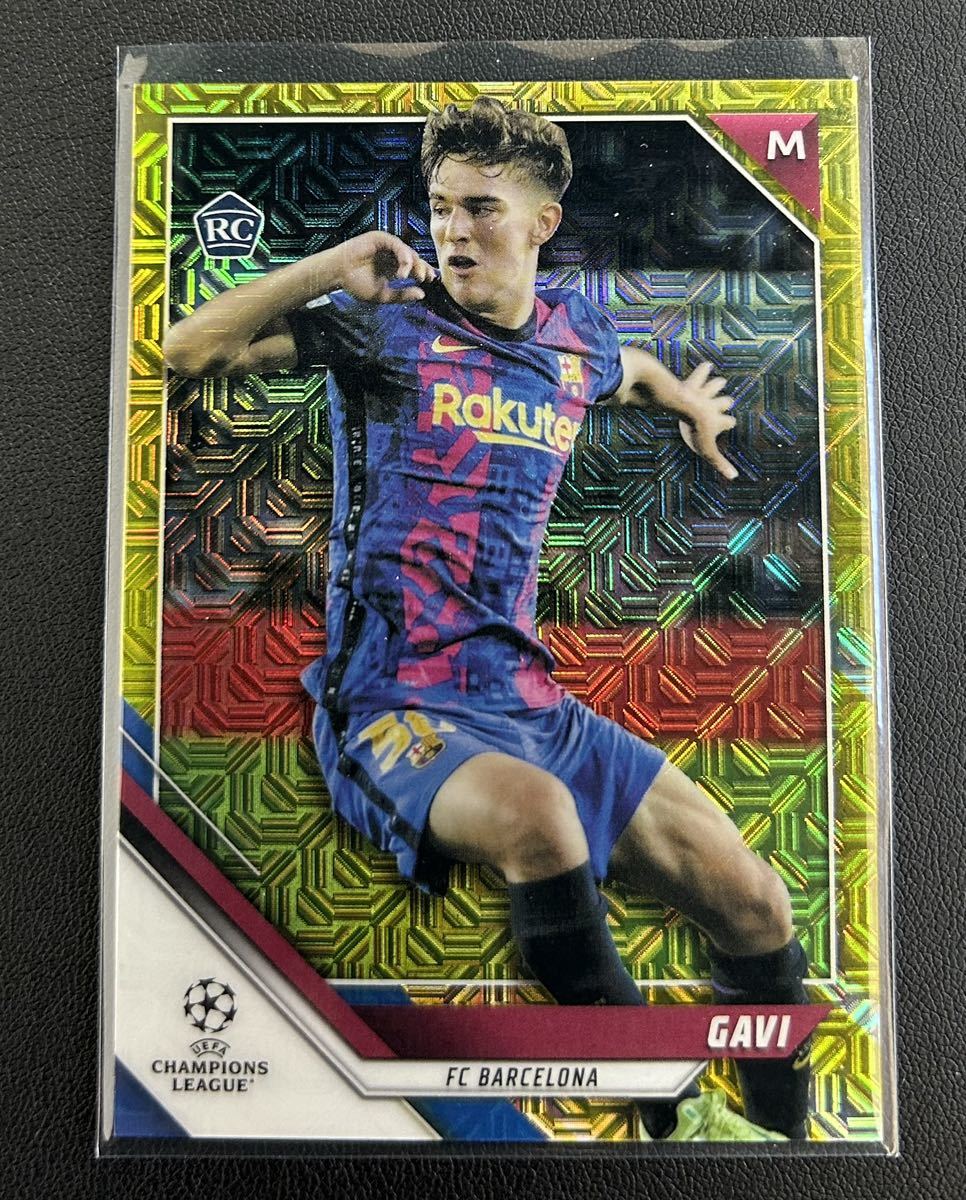2021-22 Topps Chrome Soccer Gavi FC Barcelona RC 150枚限定 Yellow Mojo Refractor UEFA CL(シングルカード ...
