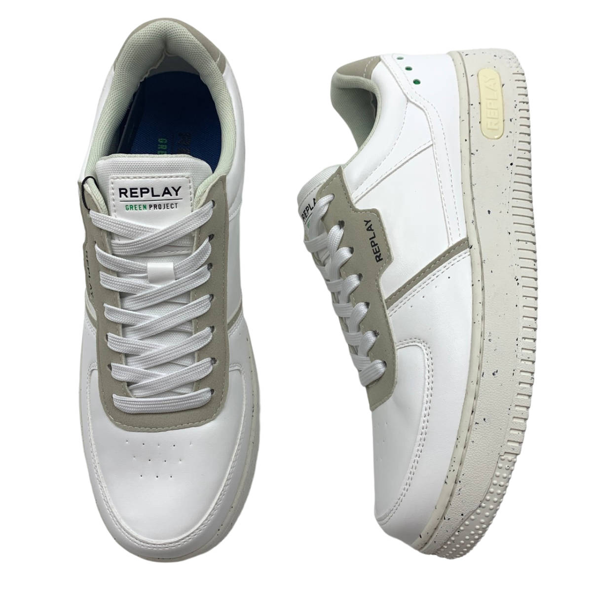 サイズ選択 REPLAY ホワイトスニーカー 白スニーカー サイドにロゴ リプレイ GREEN PROJECT 白(27.5cm)｜売買されたオークション情報、yahooの商品情報をアーカイブ ...