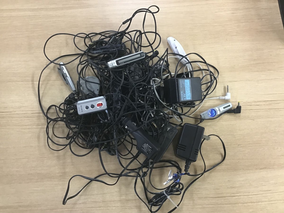 SONY AD-CA55X SHARP RM-TCS1 RM-MZ35 カセット MD CD walkman リモコン ケーブル AC ...