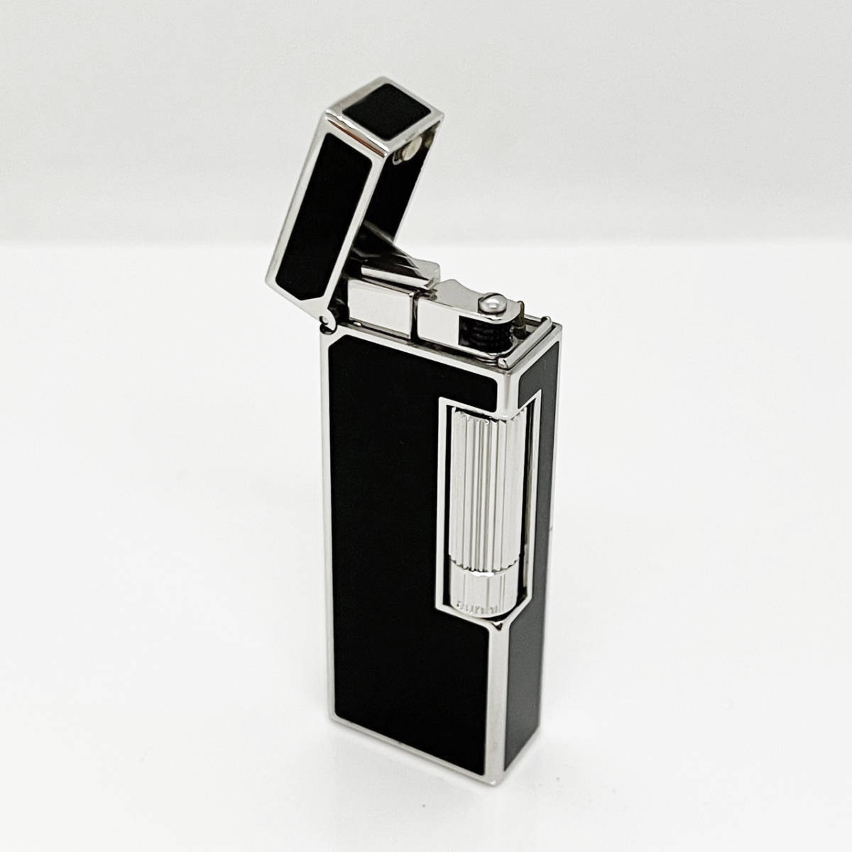 1円 ダンヒル dunhill ローラー ガスライター ケース付き ブラック×シルバーカラー 喫煙具 タバコ たばこ J2801(ダンヒル ...