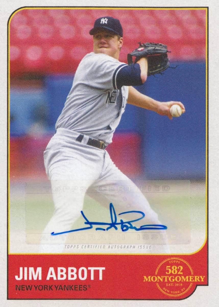 JIM ABBOTT 直筆サインカード 2022 TOPPS AUTO 582 MONTGOMERY AUTOGRAPH #検索 BOWMAN ...