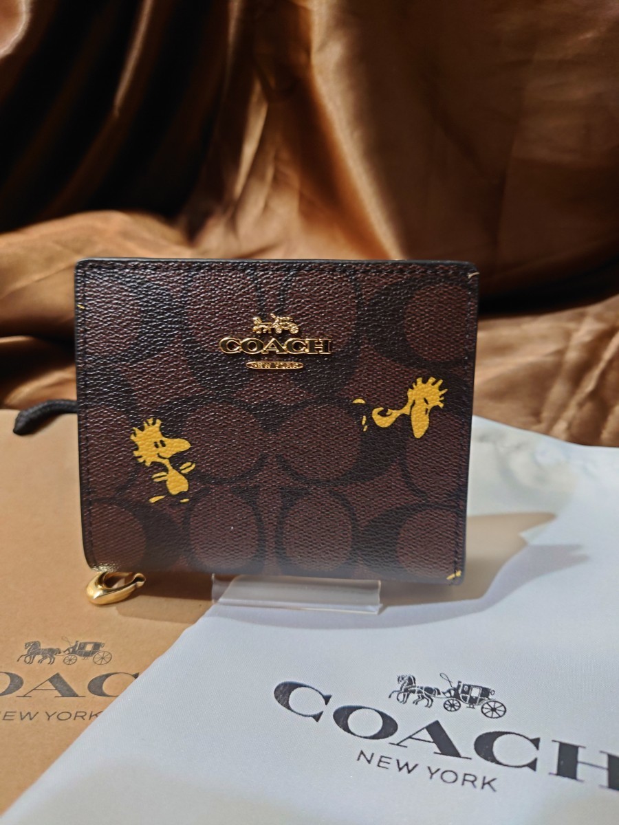 1スタ C-347 COACH×PEANUTSコラボ ミディアムウォレット ウッドストック(二つ折り財布（小銭入れあり）)｜売買された ...