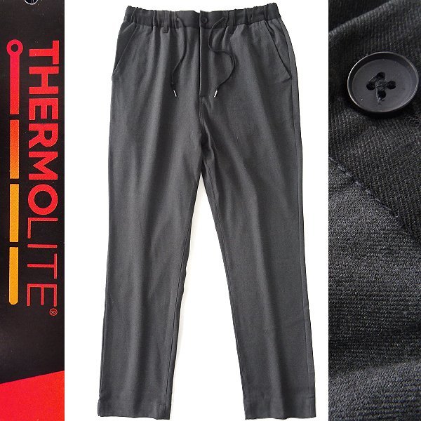 ビームス THERMOLITE ウールライク 起毛 イージーパンツ M 灰 P26259 BEAMS HEART パンツ 秋冬 メンズ ...