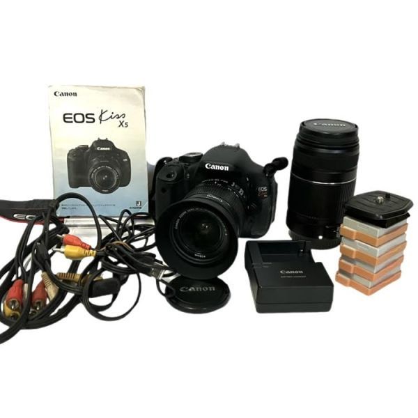 仙36 Canon EOS Kiss X5 デジタル一眼レフカメラ キャノン/EOS 18-55mm F3.5-5.6 IS Ⅱ/EFS 55-252mm F4-5.6 IS Ⅱ レンズ 付属 ...