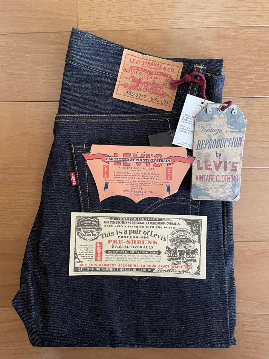 LEVI'S VINTAGE CLOTHING 67505 デッドストック 32 505 0217 LVC トルコ製 BIGE LEVI VINTAGE 501XX 赤耳 リジット リーバイス ...