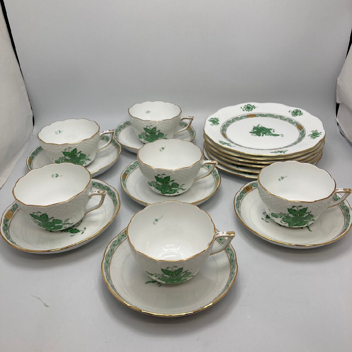 HEREND ヘレンド アポニー グリーン カップ&ソーサー プレート セット ケーキ皿 6セット C&S コーヒーカップ ティーカップ YN ABH(ヘレンド)｜売買されたオークション情報 ...
