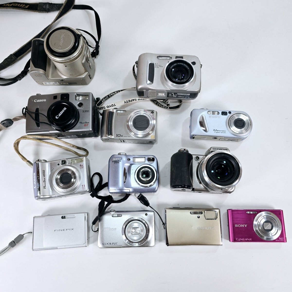 1円スタート コンデジ デジタルカメラ SONY NIKON FINEPIX CYVER SHOT CANON等 すべて未確認(オリンパス ...