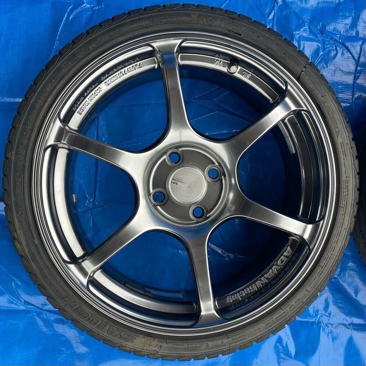ADVAN Racing アドバン 17インチアルミホイールタイヤ付き PCD 100. 177. J42 /5x114.3 540KG ...