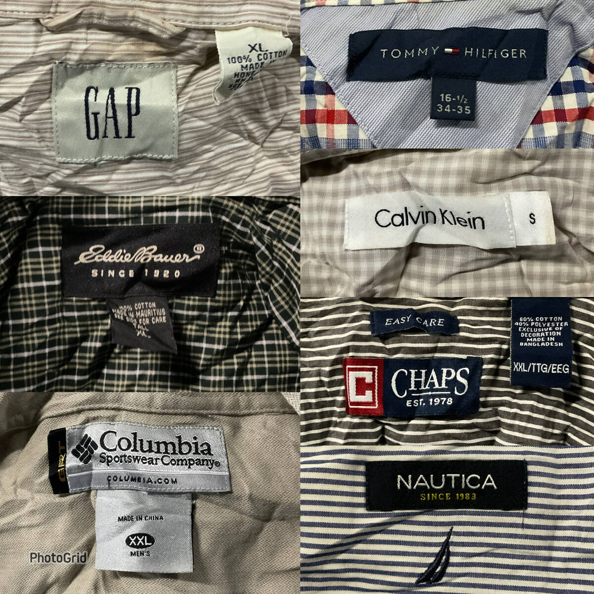 T237 超目玉 アメリカ古着卸オススメALL BRAND SHIRT 大量40kgベール TOMMY L.L.Bean Columbia ...
