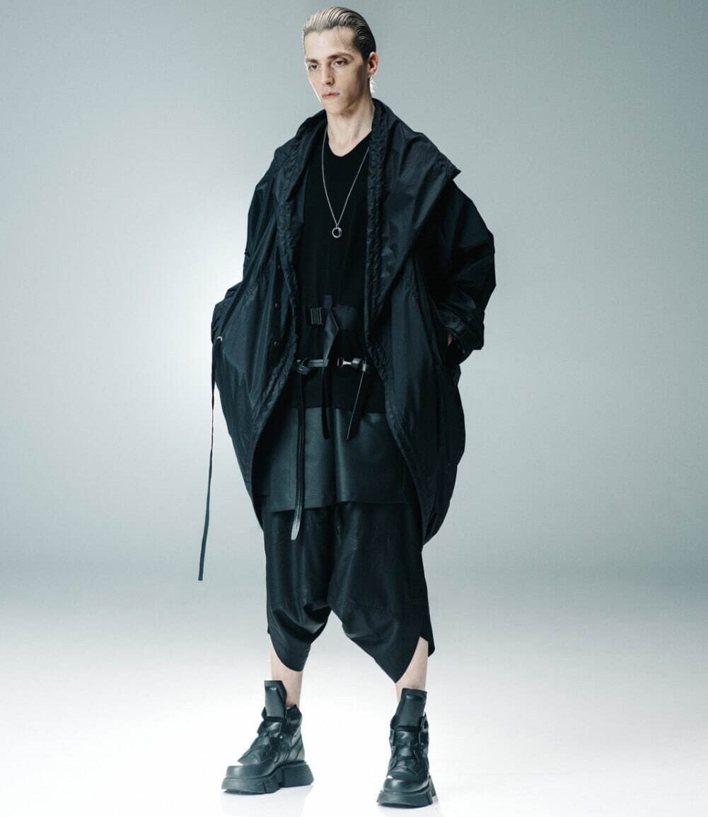 22SS定価72600円 JULIUS ユリウス コクーン ロング パーカー コート 黒 3 L rickowens drkshdw Yohji Yamamoto incarnation ...