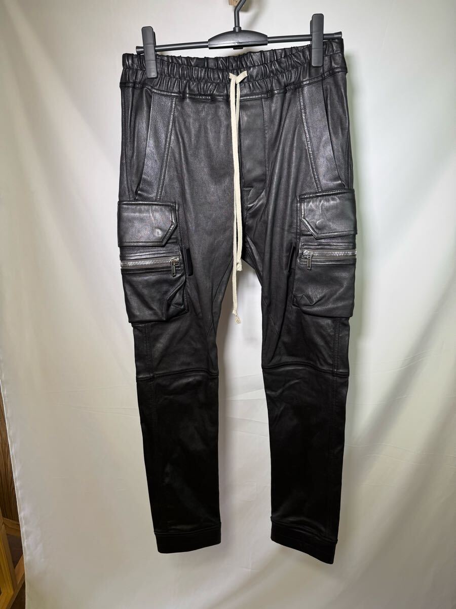 Rick Owens リックオウエンス マストドン ラムレザーカーゴ パンツ ブラック RU21S56396-LS Y114(男性用)｜売買さ ...