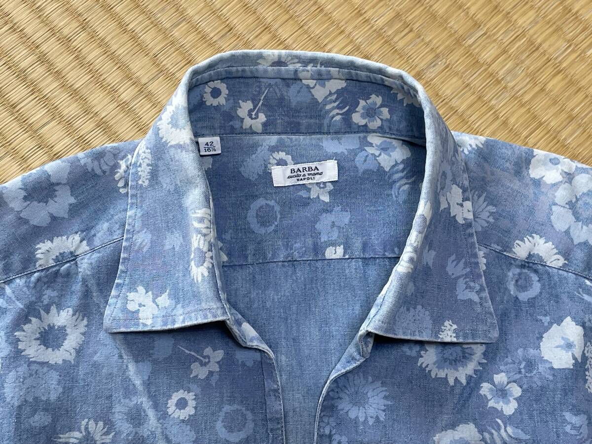 BARBA バルバ スキッパーシャツ 七分袖 ブルー サイズ 42(Lサイズ)｜売買されたオークション情報、yahooの商品情報をアーカイブ公開 - オークファン（aucfan.com）