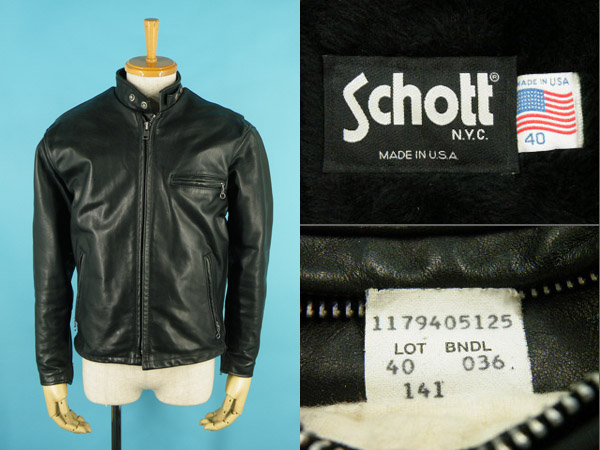 Schott ショット 141 シングル ライダースジャケット #3164(ライダースジャケット)｜売買されたオークション情報、yahooの商品情報をアーカイブ公開 - オークファン ...